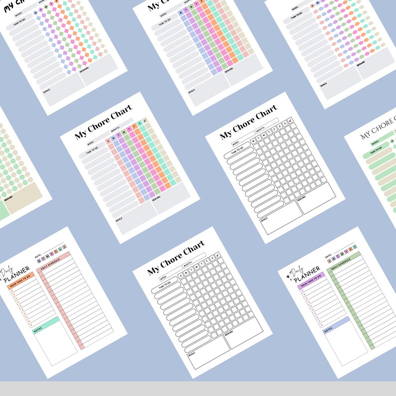 Printable Chores Chart for Adults, Minimalist Daily Planner, Task List ...