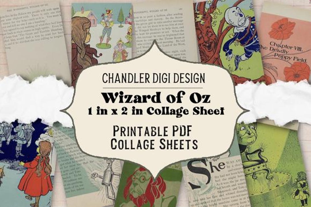 Wizard of Oz Collage Sheet Digital Download | Digital Ephemera for Junk ...