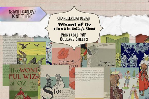 Wizard of Oz Collage Sheet Digital Download | Digital Ephemera for Junk ...