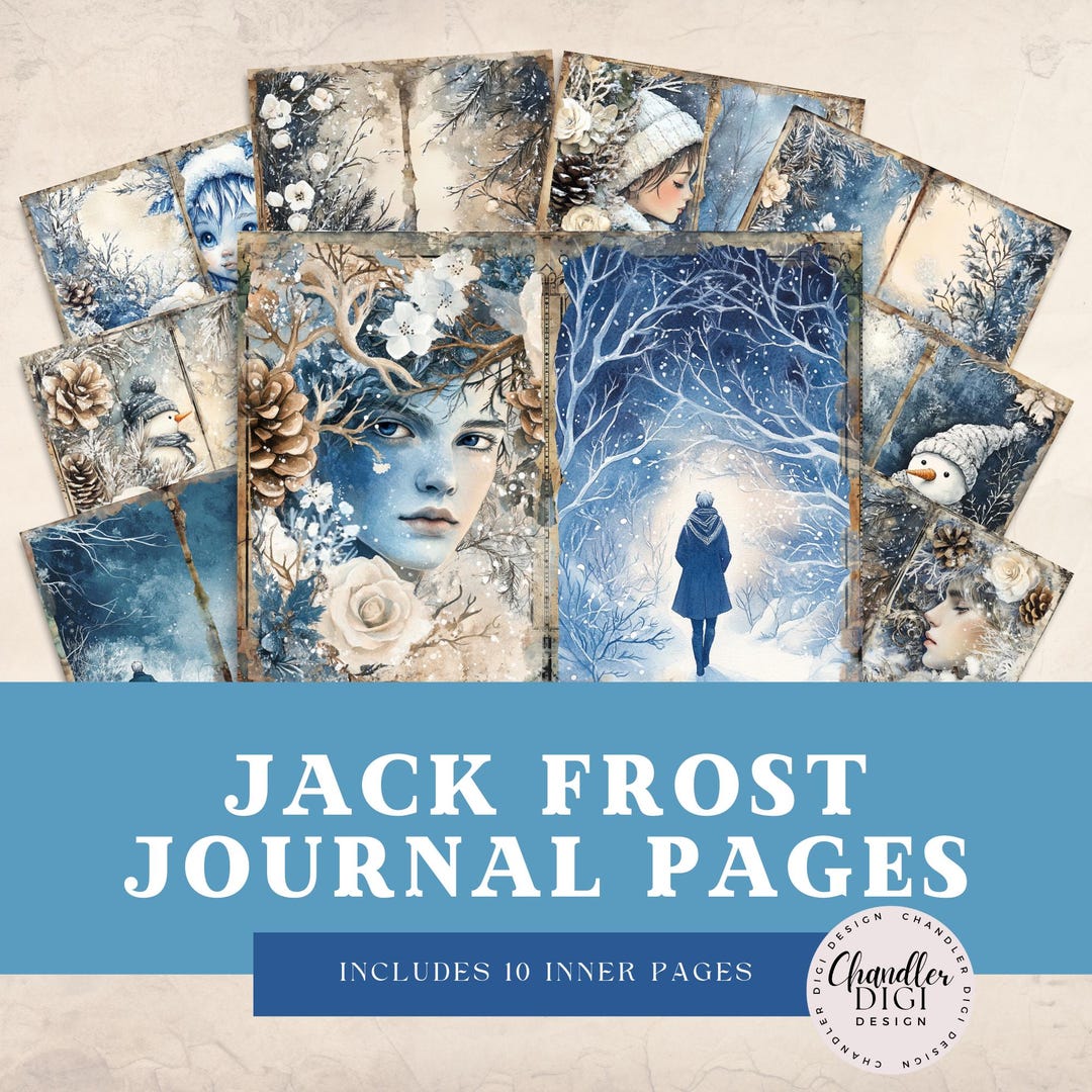Jack Frost Winter Journaling Pages| Junk Journal Bifold Pages ...