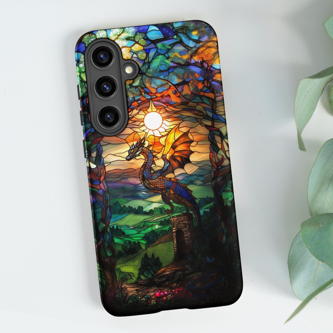 Stained Glass Dragon Phone Case, Dragon Design, Samsung Case, Google ...