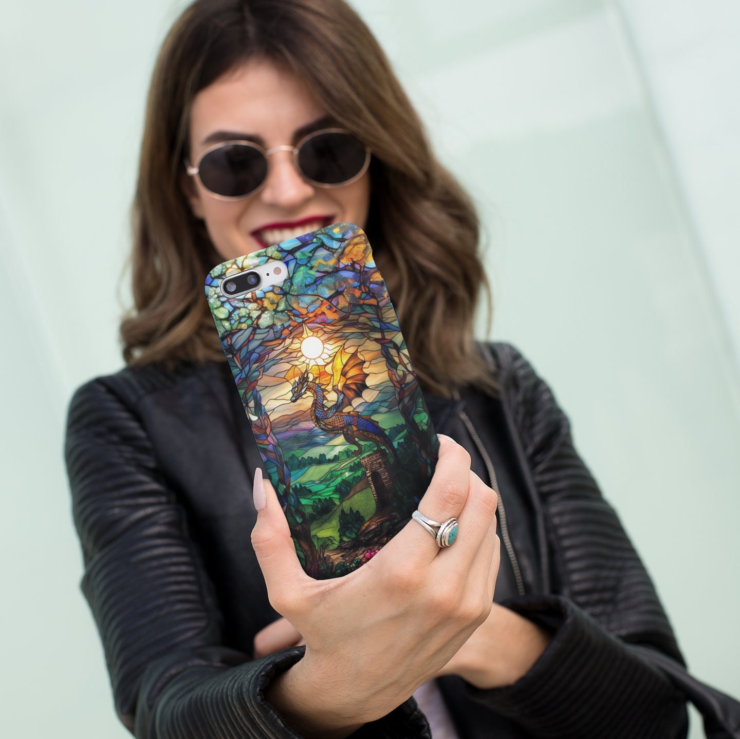 Stained Glass Dragon Phone Case for Dragon Lovers, Dragon Design ...