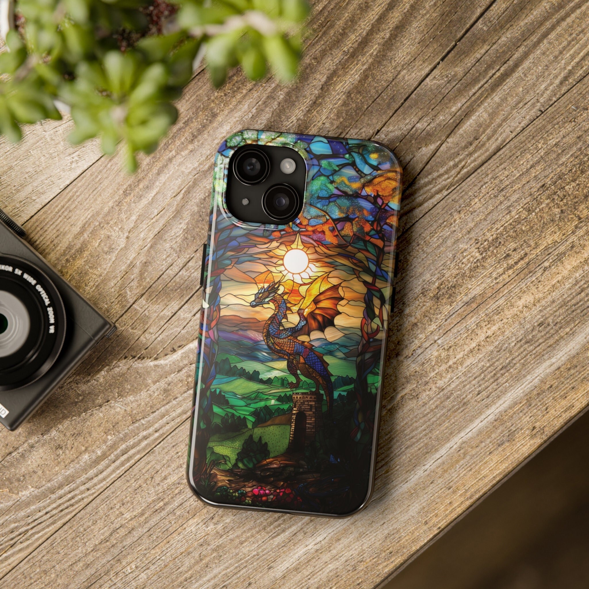 Stained Glass Dragon Phone Case for Dragon Lovers, Dragon Design ...