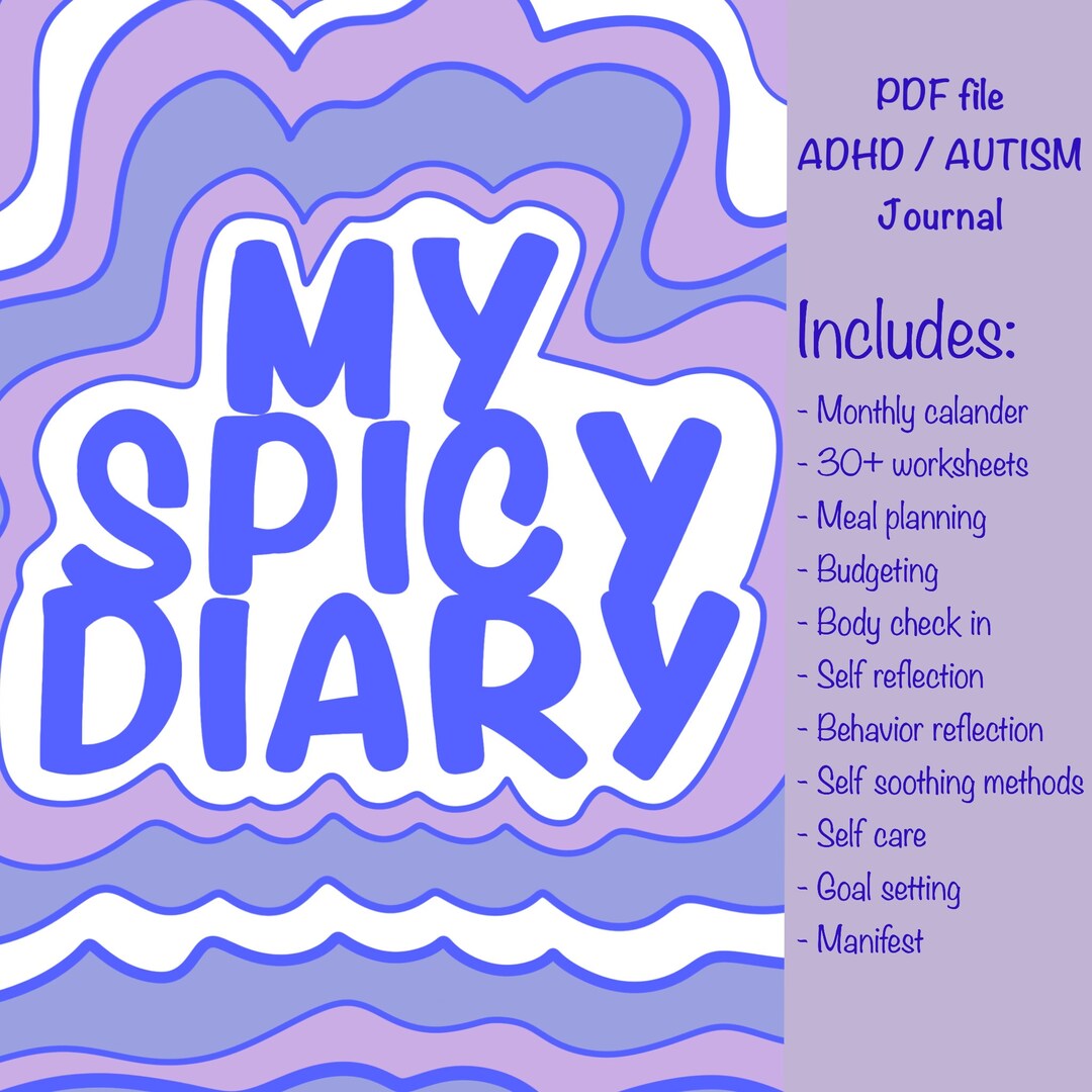 ADHD ASD Neurodiverse Autism Printable Pdf Download Self Discovery A5 ...