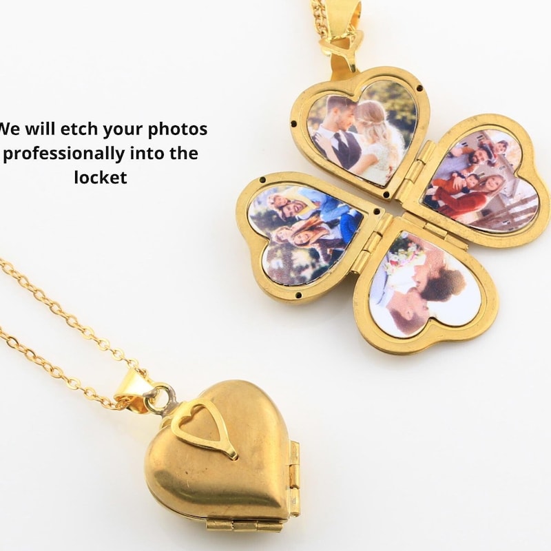Clover Locket Necklace Photo - Etsy
