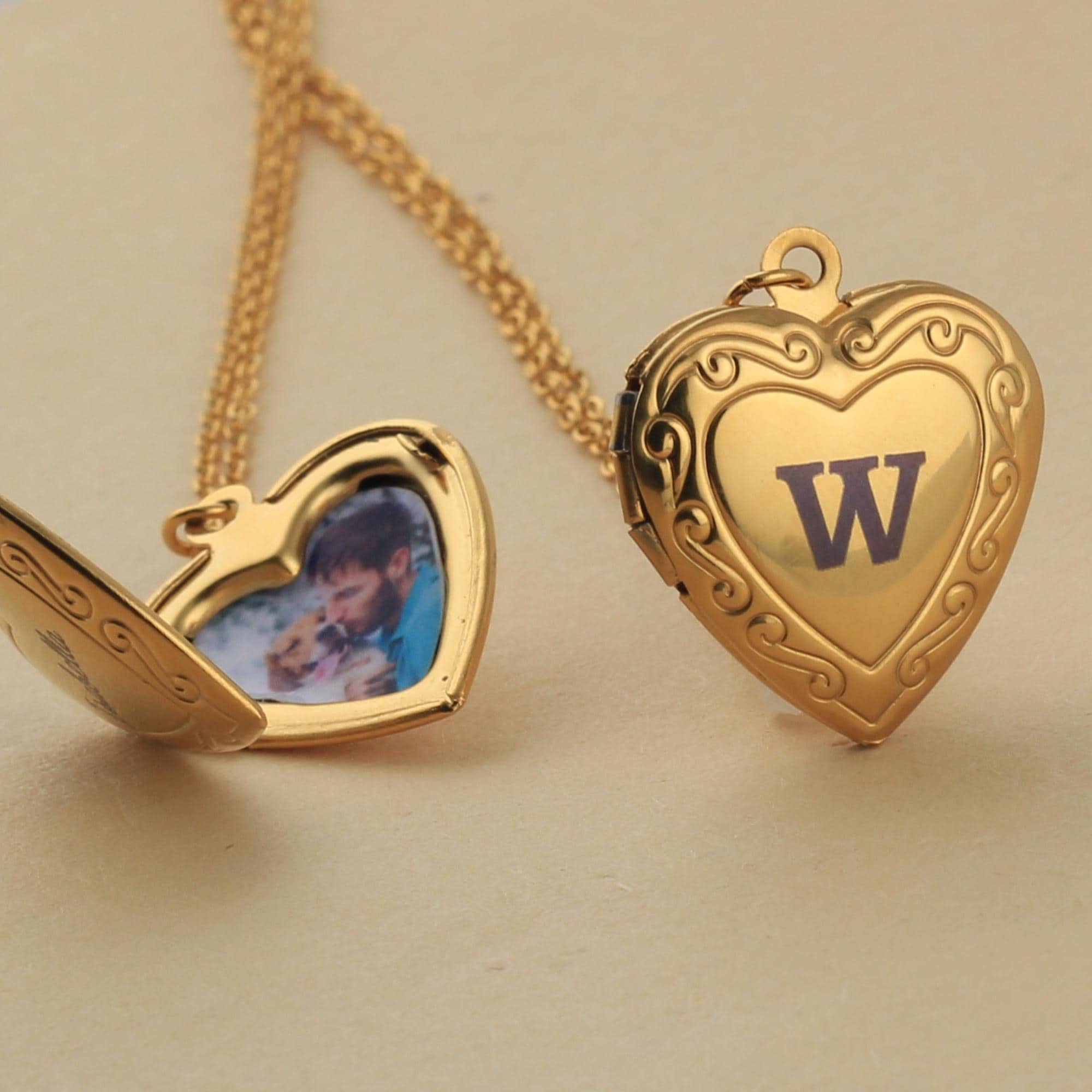 Heart Locket With Photo, Vintage Photo Locket Necklace, Custom Locket ...