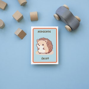 49 BILINGUAL ANIMAL Flash Cards - English & French Alphabet Learning ...