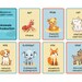 49 BILINGUAL ANIMAL Flash Cards English & French Alphabet Learning Set ...