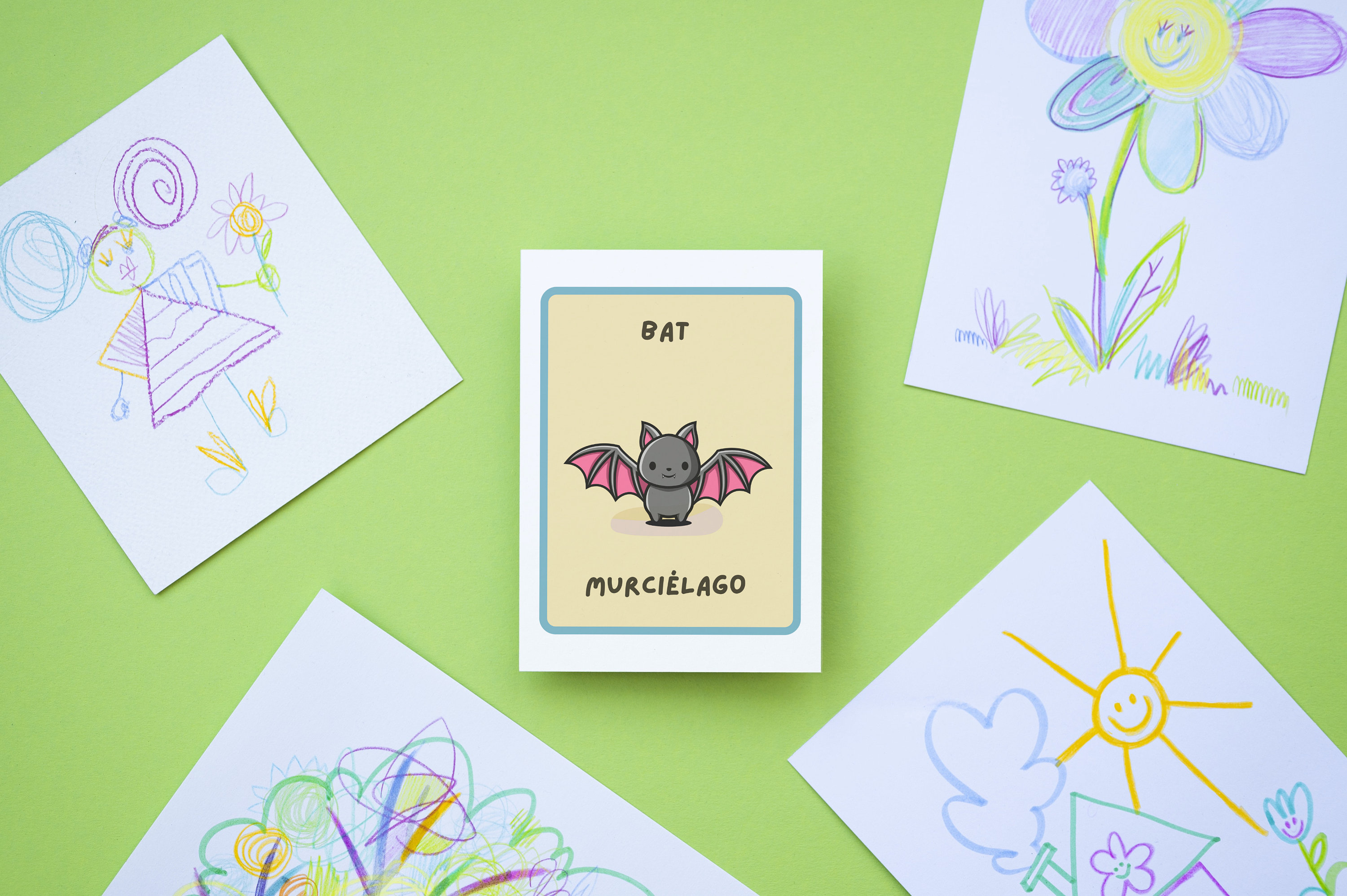 49 BILINGUAL ANIMAL Flash Cards - English & Spanish Alphabet Learning ...