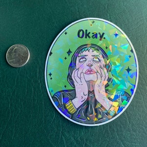 Okay. Holographic Sticker - Waterproof Tumbler Laptop Goth Vinyl ...