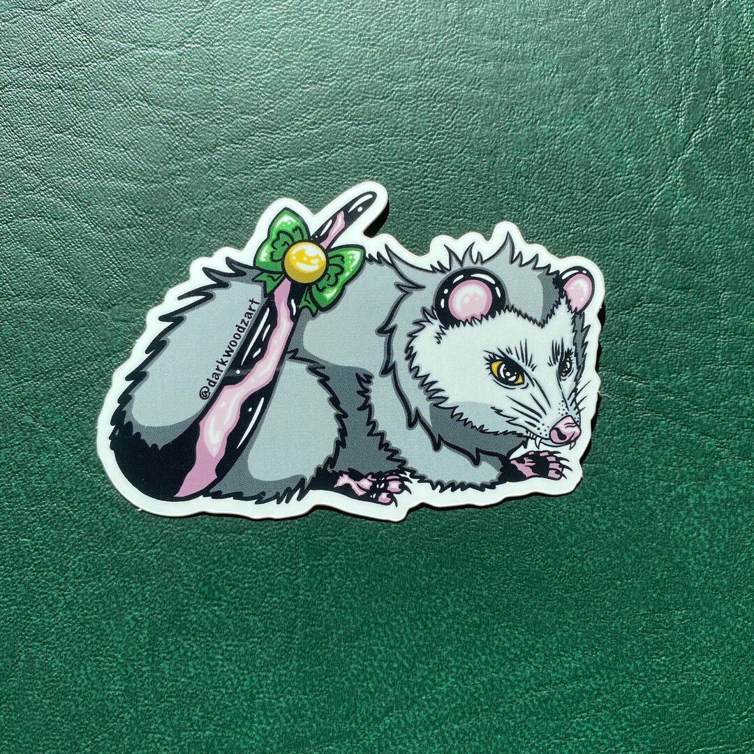 Pretty Opossum Sticker - Waterproof Tumbler Laptop Decor Cute Animal ...