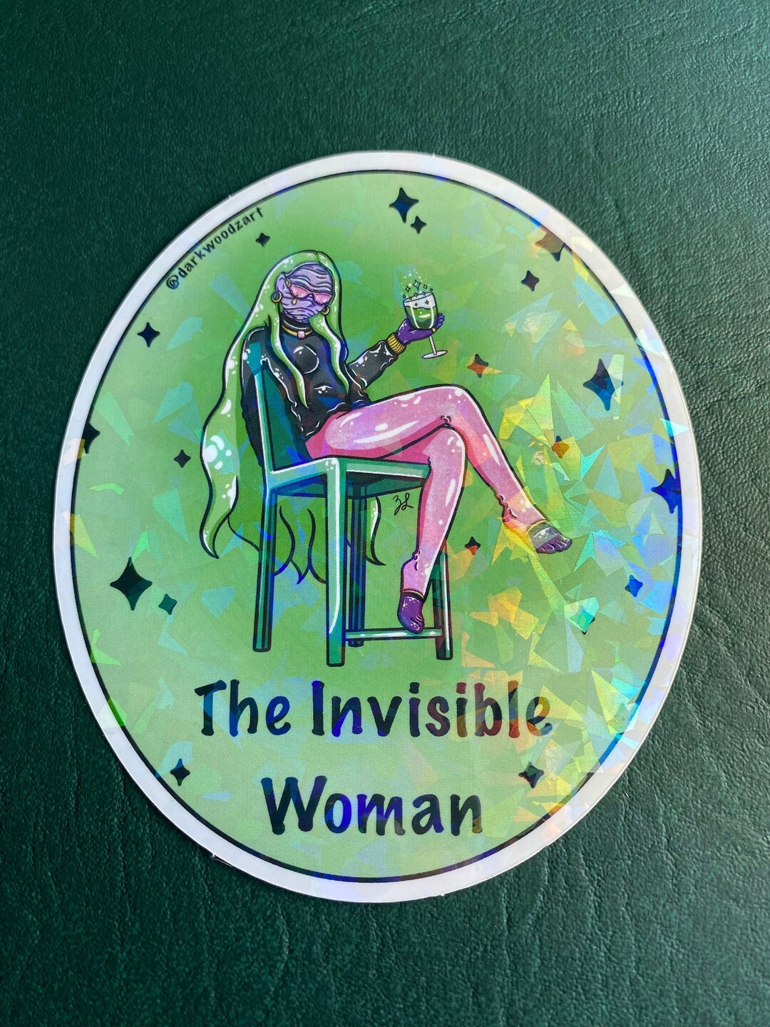 Invisible Woman Holographic Sticker - Waterproof Tumbler Laptop Goth ...