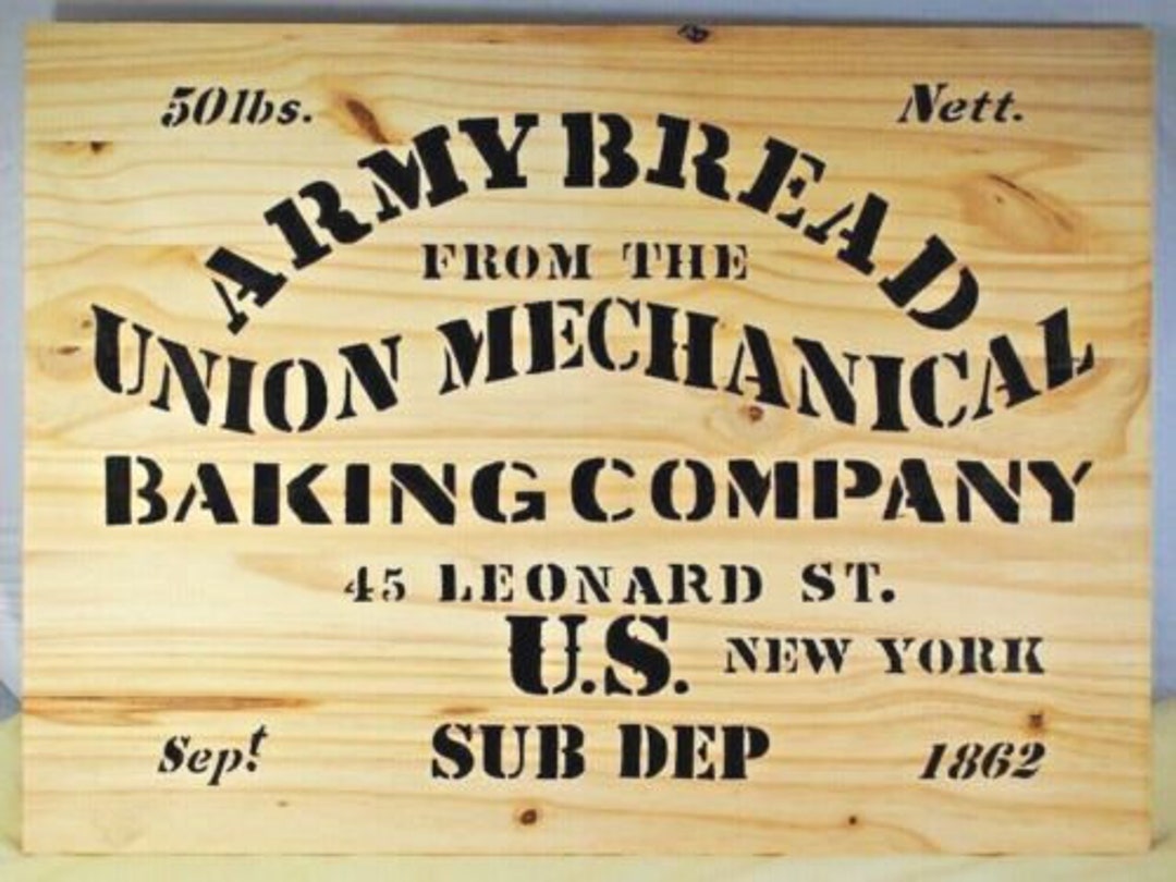 Union Mechanical Army Bread Box With Rope Handles - Large Wood Box ...