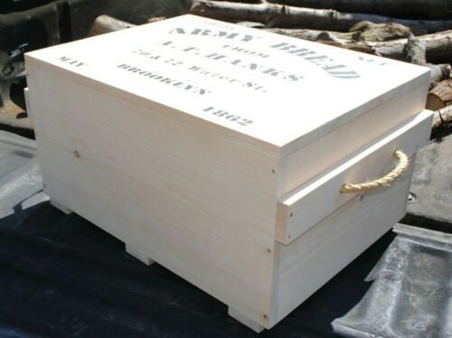 Union Mechanical Army Bread Box With Rope Handles - Large Wood Box ...