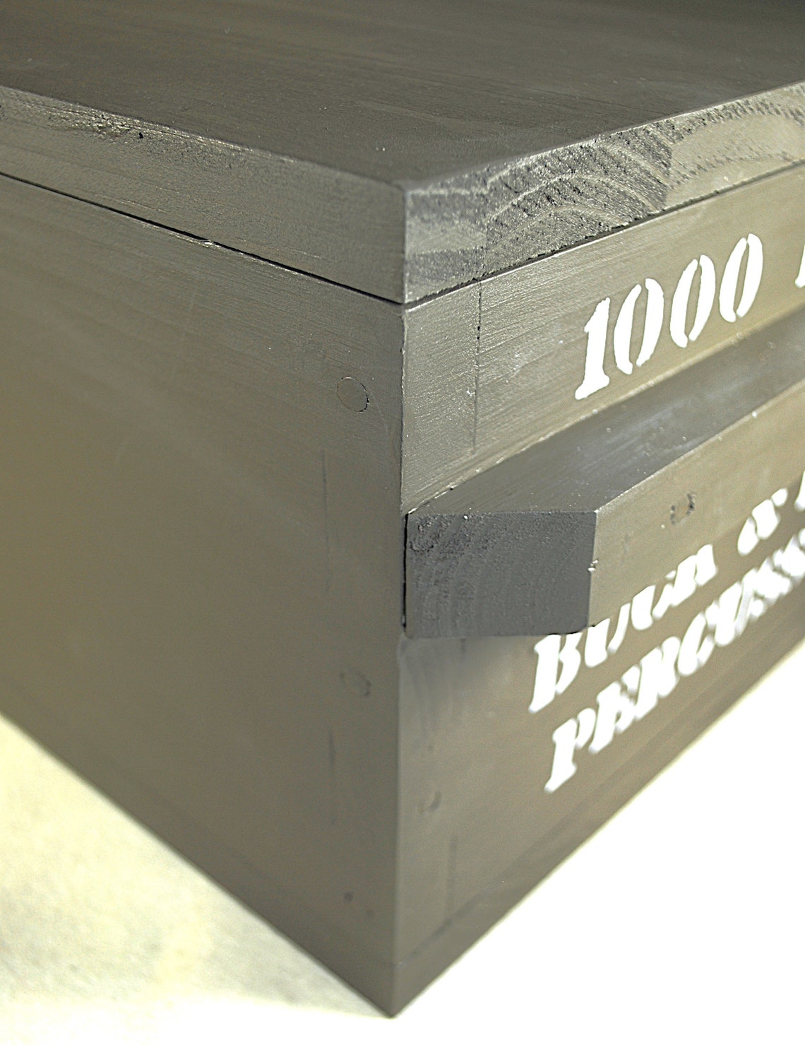 1000 Muskt. Buck & Ball Percussion Ammo Box - Green Wood Box - Civil ...