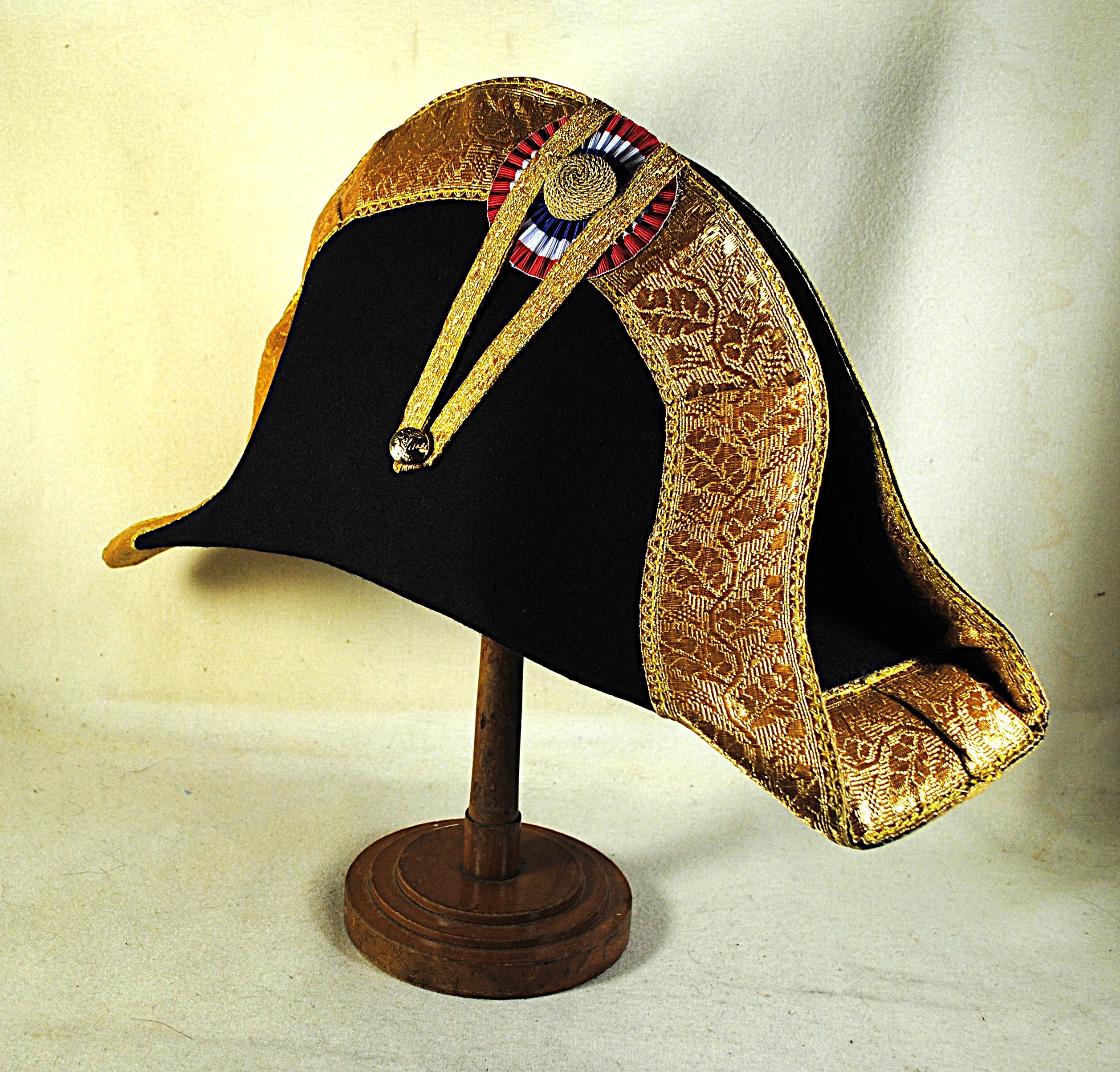 Napoleonic 17th 18th Century French Prussian Officer Bicorn Hat Size 7 ...