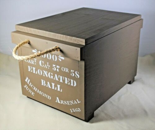 Richmond Arsenal Ammo Box - 1000 Cart. Cal. 57 or 58 Green Wood Box ...