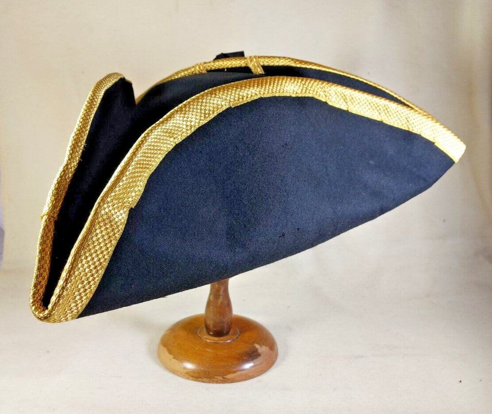 Napoleonic British French Prussian Officer Tricorn Hat - Museum Quality ...