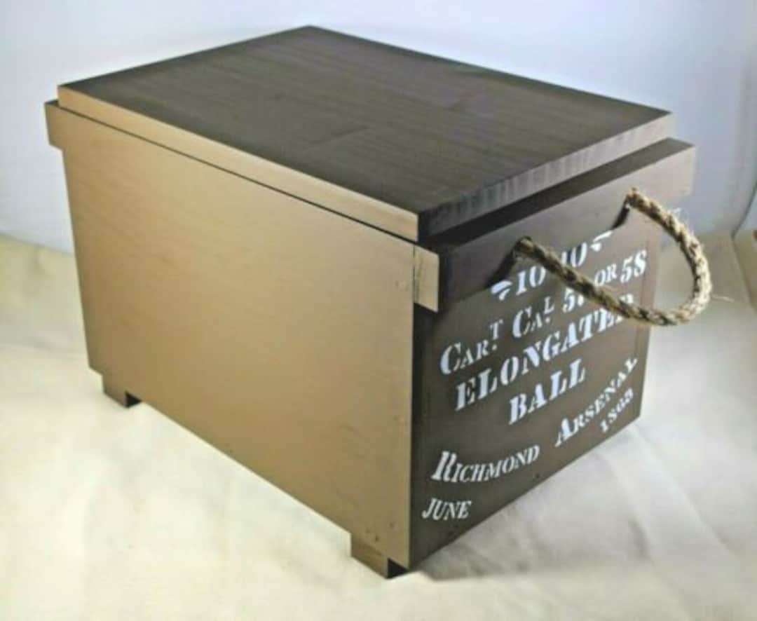 Richmond Arsenal Ammo Box - 1000 Cart. Cal. 57 or 58 Green Wood Box ...