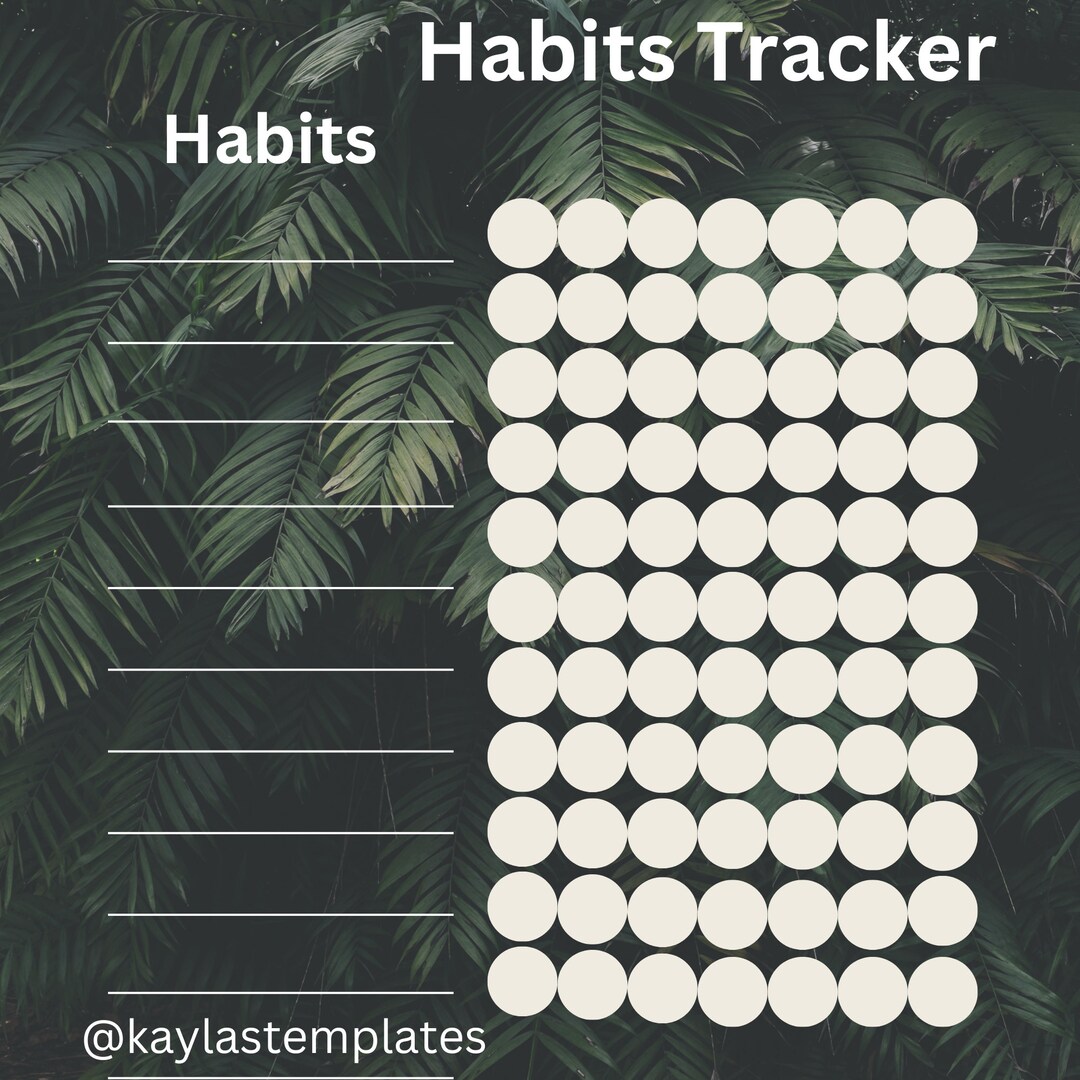 Habit Tracker Digital Template - Etsy