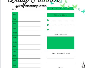 Digital Daily Planner Template - Etsy