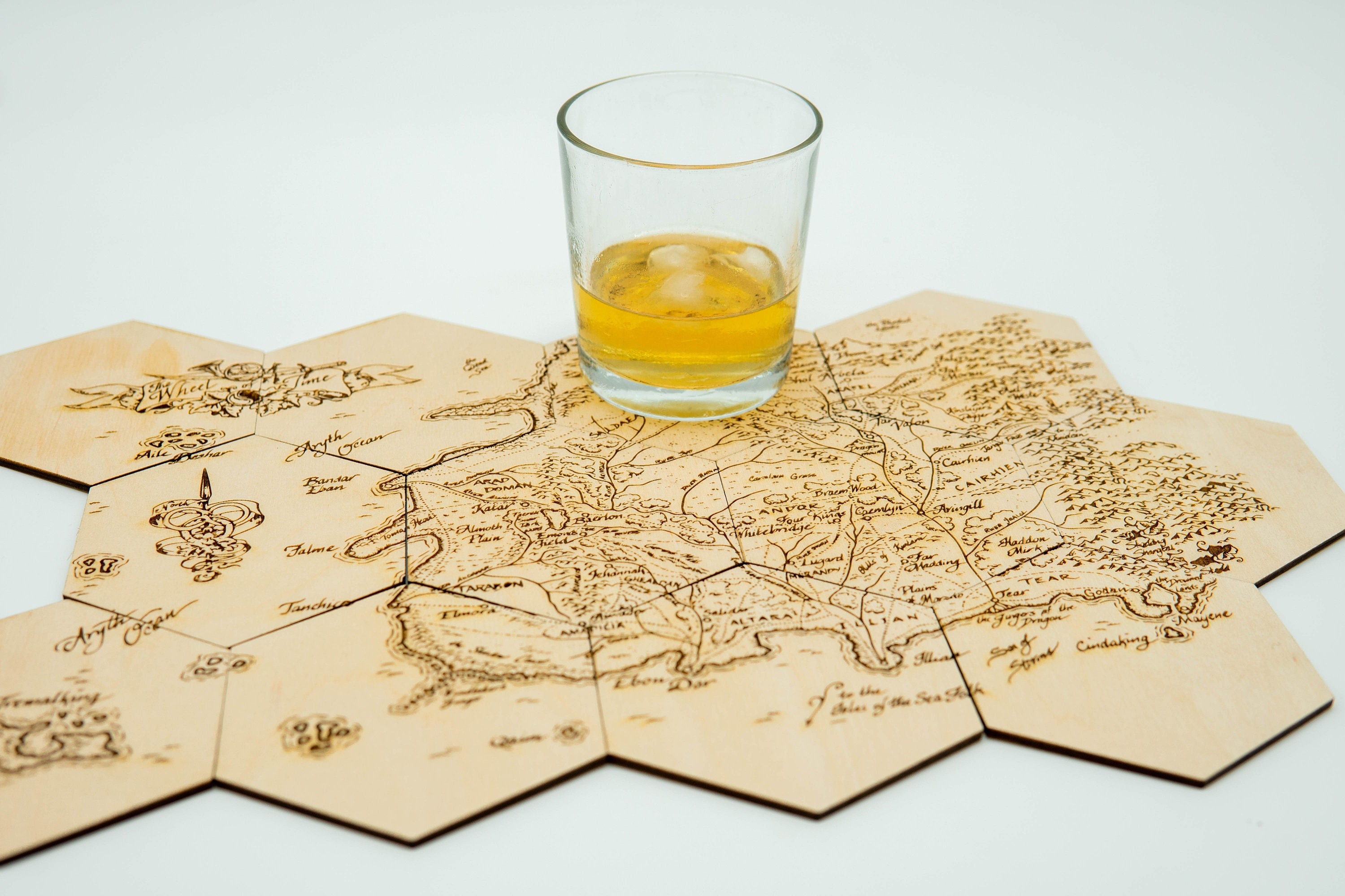 Wheel of Time Map Coasters Set of 12, Puzzle Wheel of Time, Drink ...
