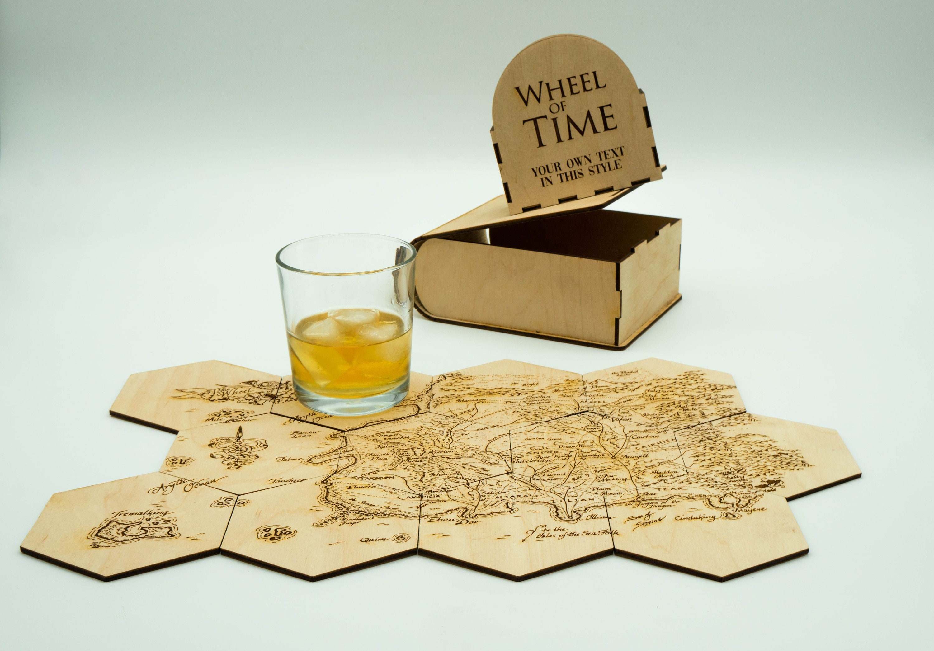 Wheel of Time Map Coasters Set of 12, Puzzle Wheel of Time, Drink ...