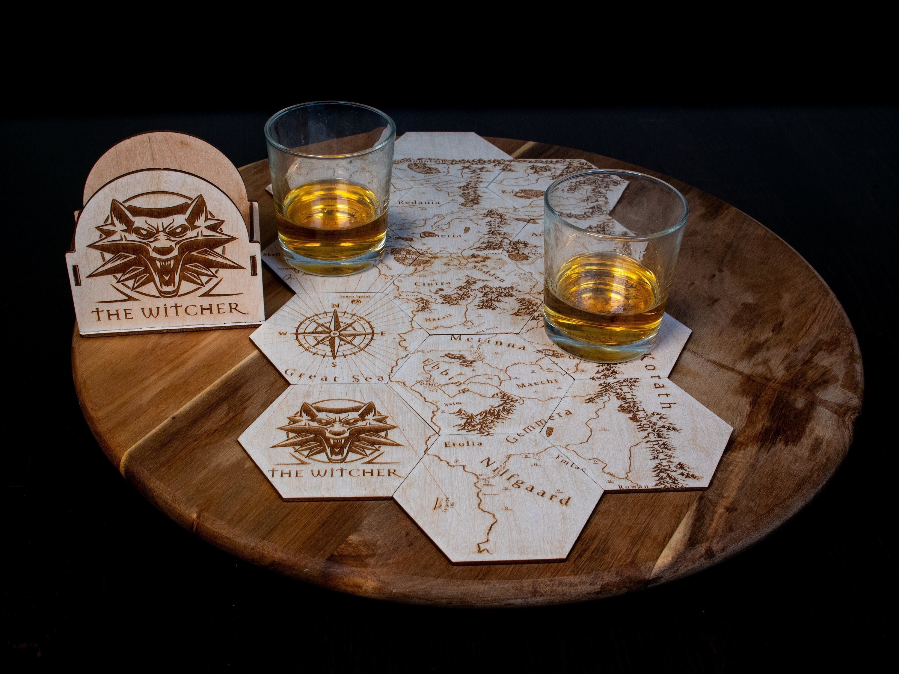 The Witcher Map Coasters Set, Puzzle of Witcher Map of the Continent ...