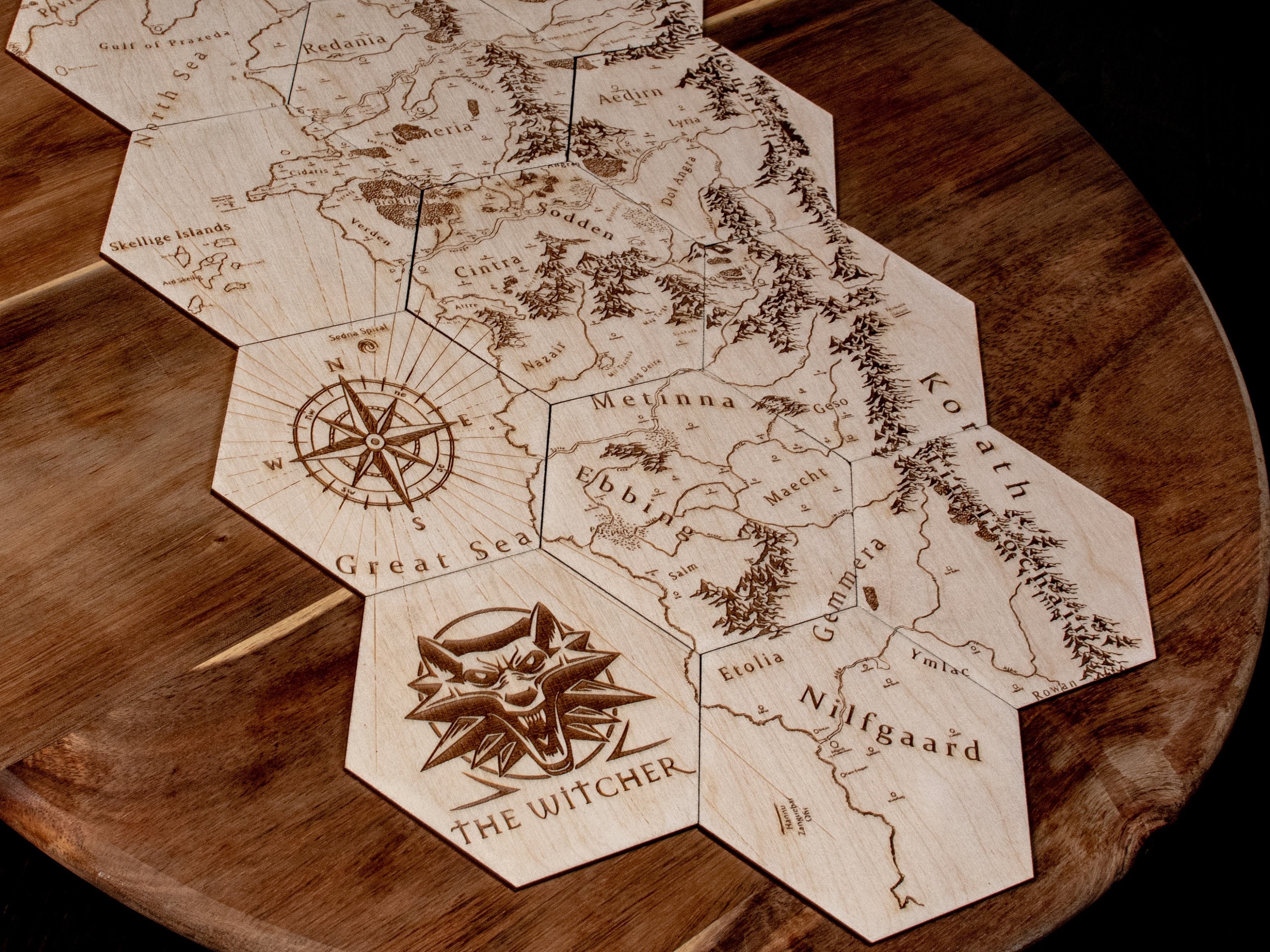 The Witcher Map Coasters Set, Puzzle of Witcher Map of the Continent ...
