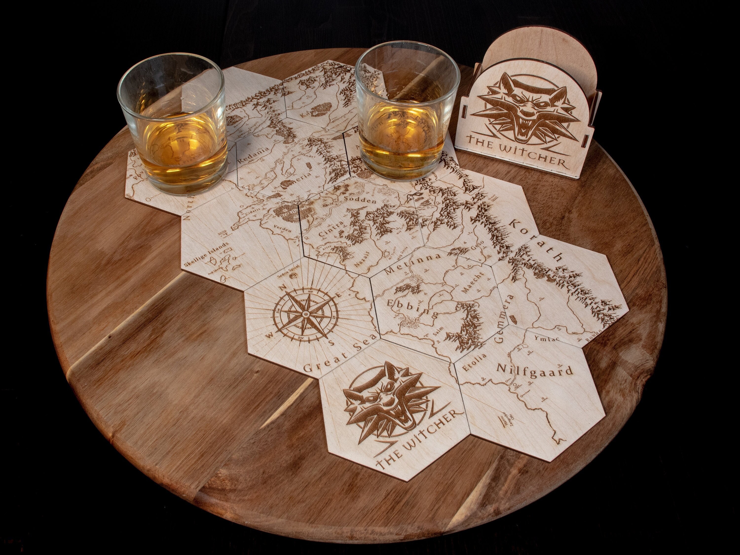 The Witcher Map Coasters Set, Puzzle of Witcher Map of the Continent ...