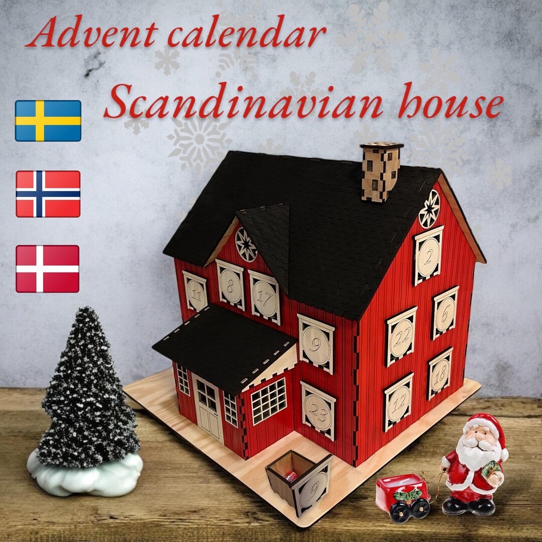 Advent Calendar in the Style of a Scandinavian House - 24 Compartments ...