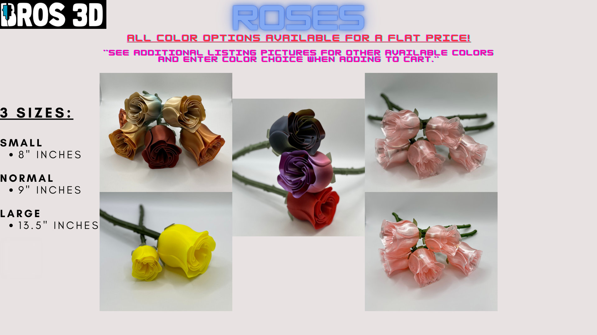 3D Printed Roses - Etsy