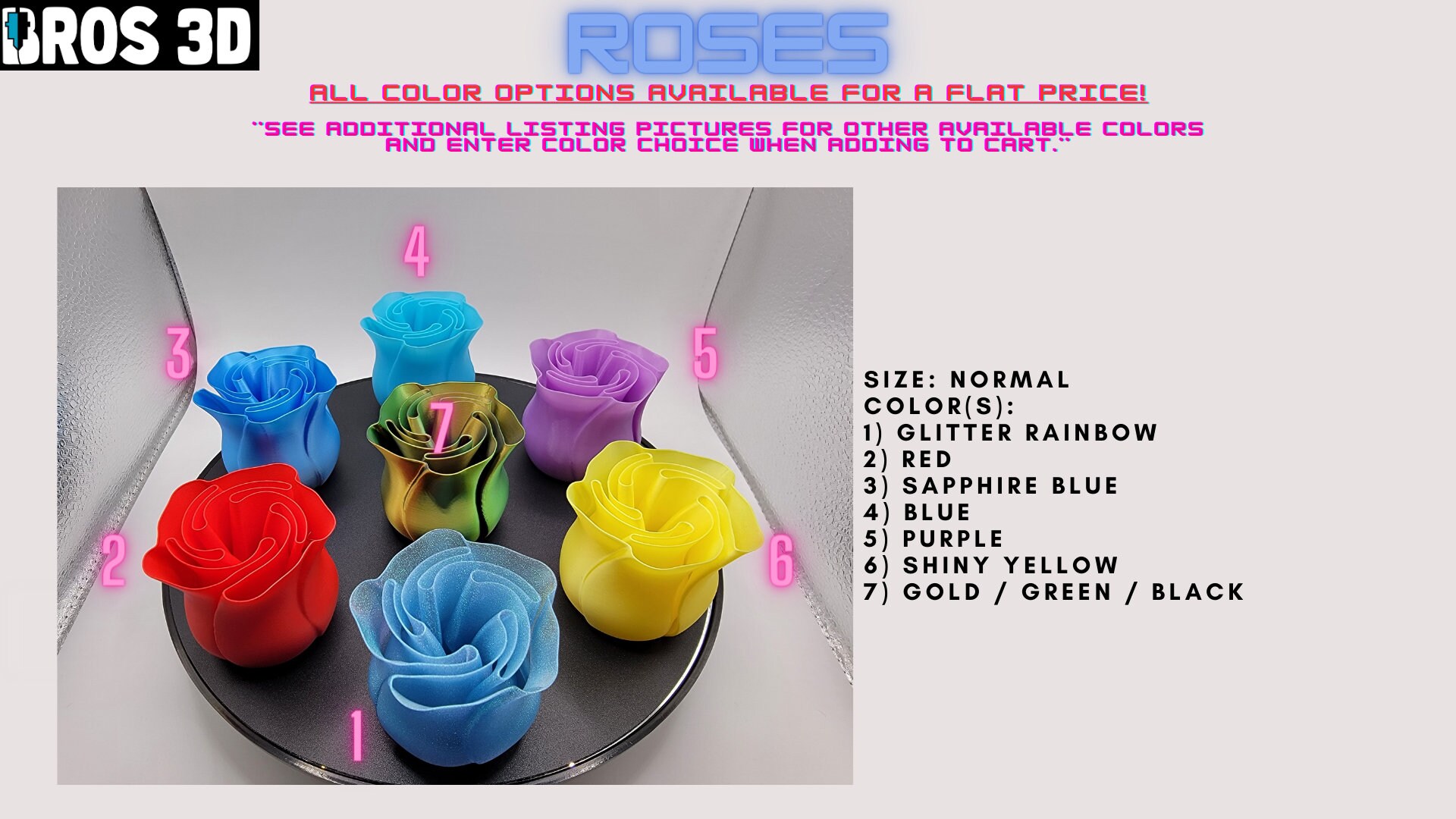 3D Printed Roses - Etsy