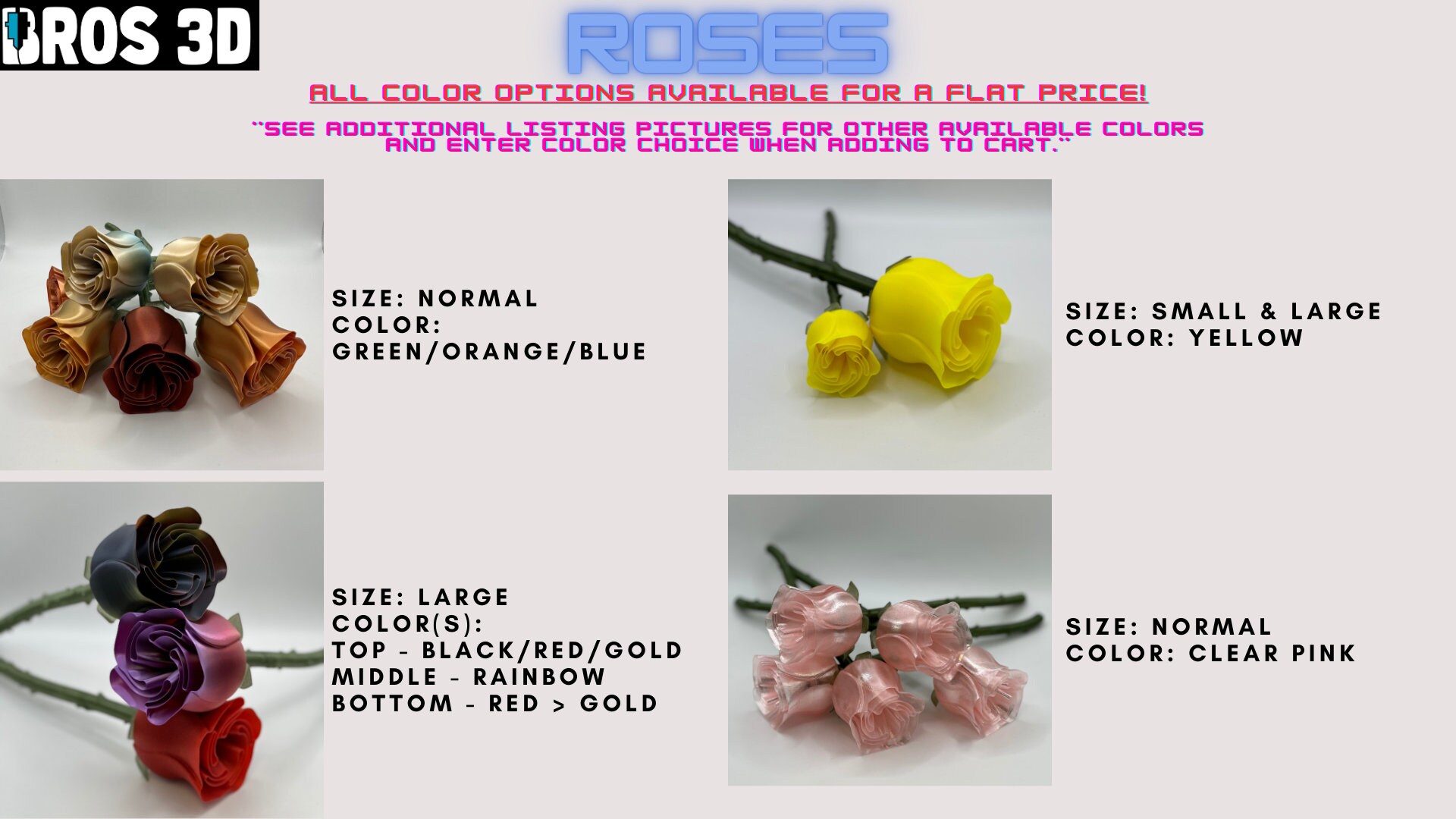 3D Printed Roses - Etsy