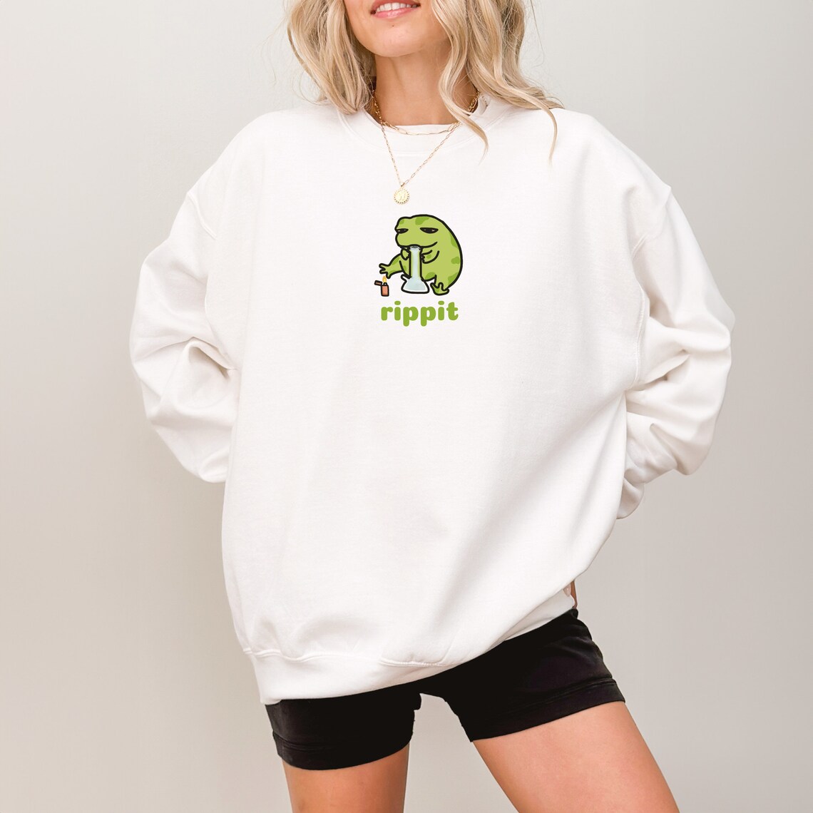 Rippit Funny Shirt, Frog Sweat Shirt, Frog Shirt, Stoner Shirt, Stoner ...