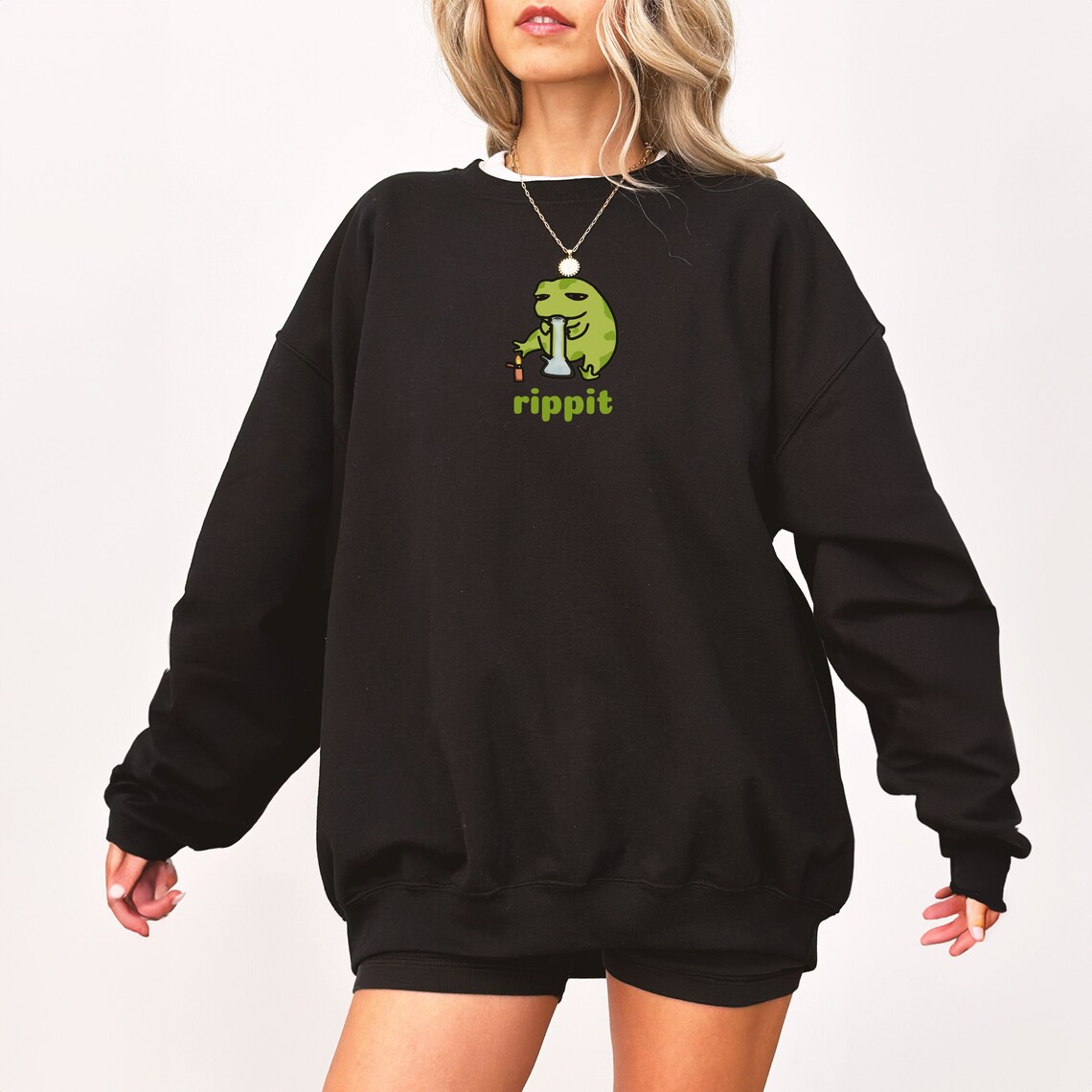 Rippit Funny Shirt, Frog Sweat Shirt, Frog Shirt, Stoner Shirt, Stoner ...