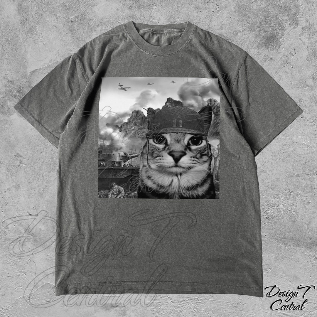 Chemise unisexe chat de guerre, cadeau meme chaton soldat - Etsy France