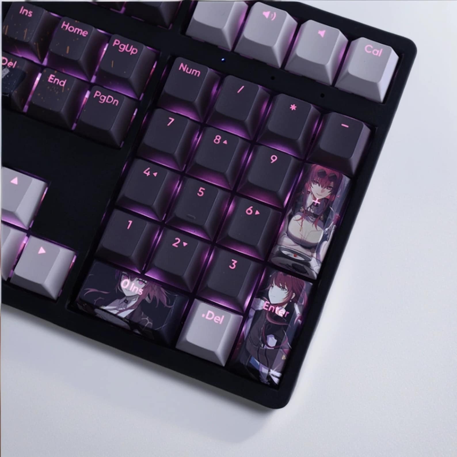 Custom Anime Girl Keycap Set Japanese Keycap, Anime Keycaps, Purple ...