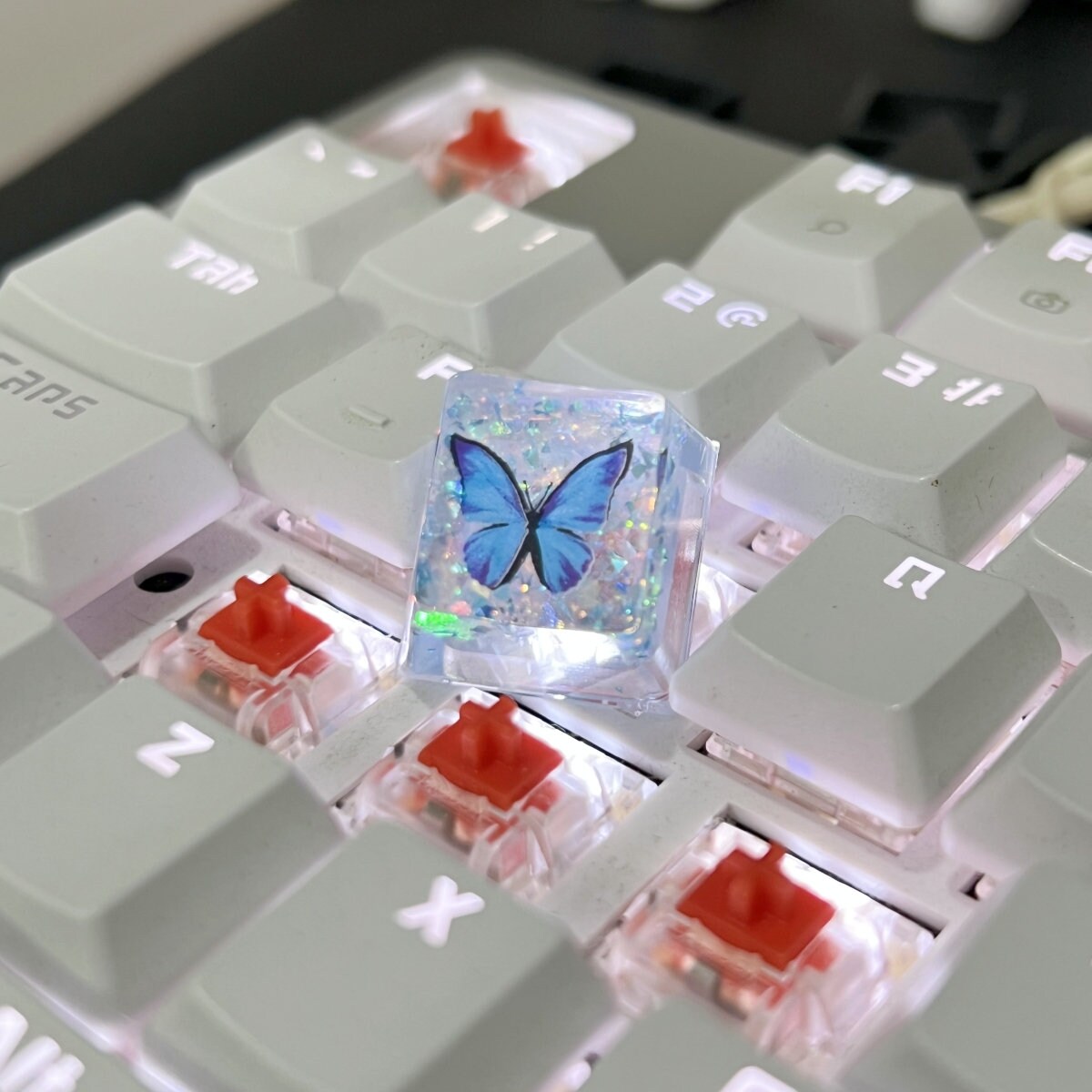Custom Butterfly Artisan ESC Keycap Blue Keycaps, Artsy Keycap, Artisan ...