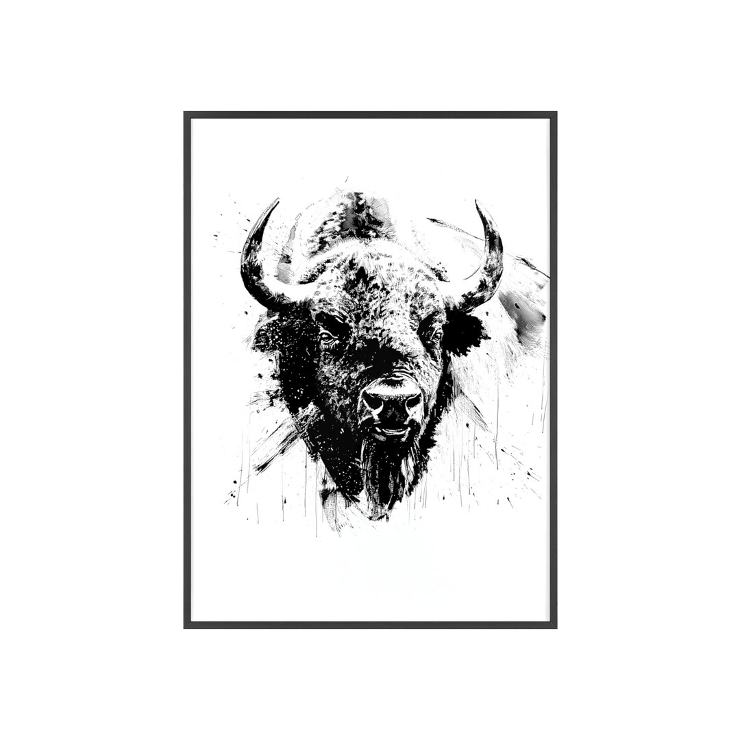 Buffalo Print Bison Wall Art Western Prints Boho Bison Wall Art ...