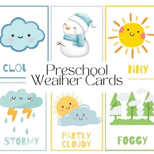 10 Preschool Weather Cards School Cards Montessori Flash Cards Instant ...