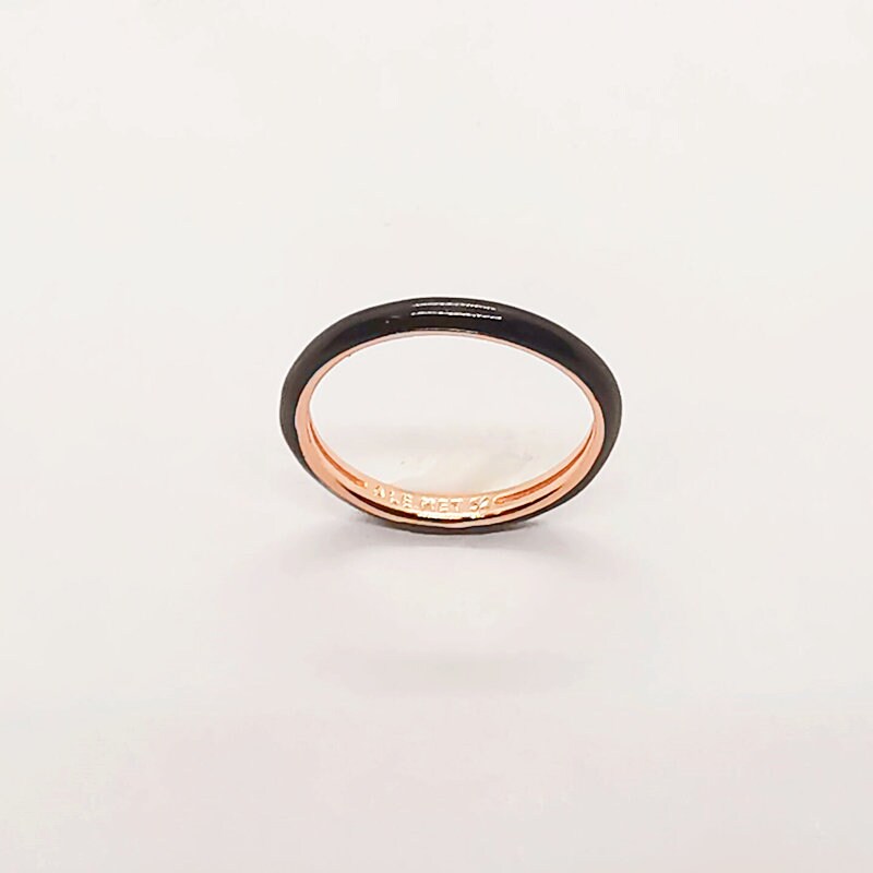 Pandora Me Rose Gold Black Enamel Stacking Ring - Etsy