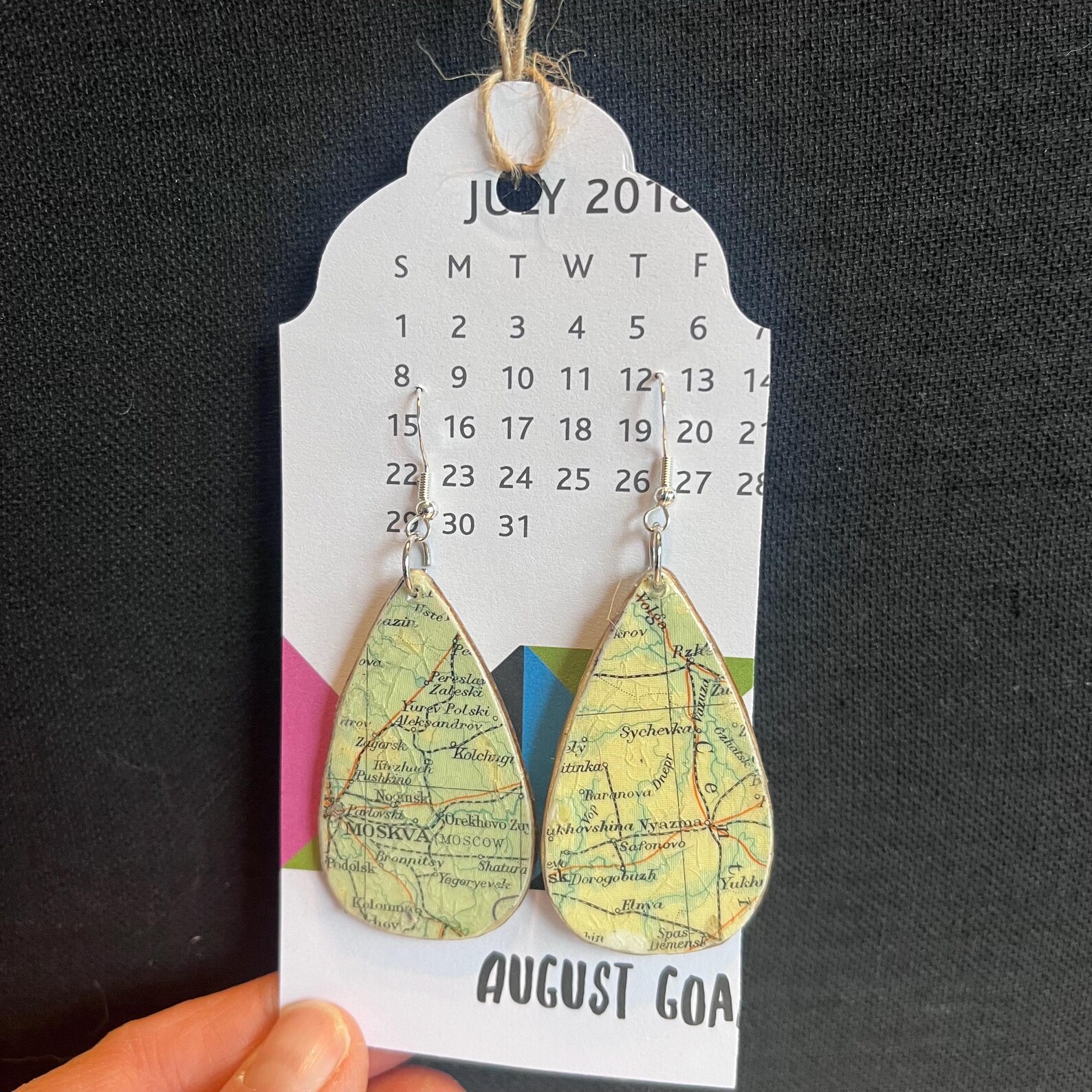 Upcycled Dangle Earrings From Maps - Etsy