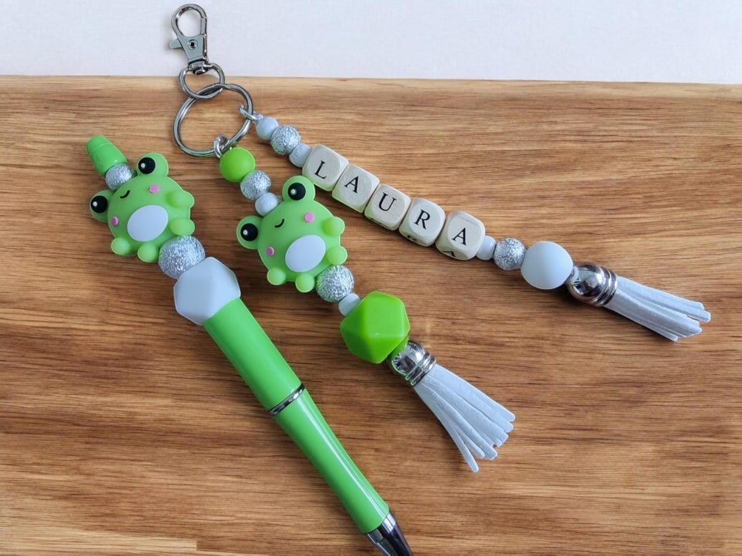 Cute Frog Pen & Keyring Gift Set| Frog Pen| Frog Keyring| Froggy Gift ...