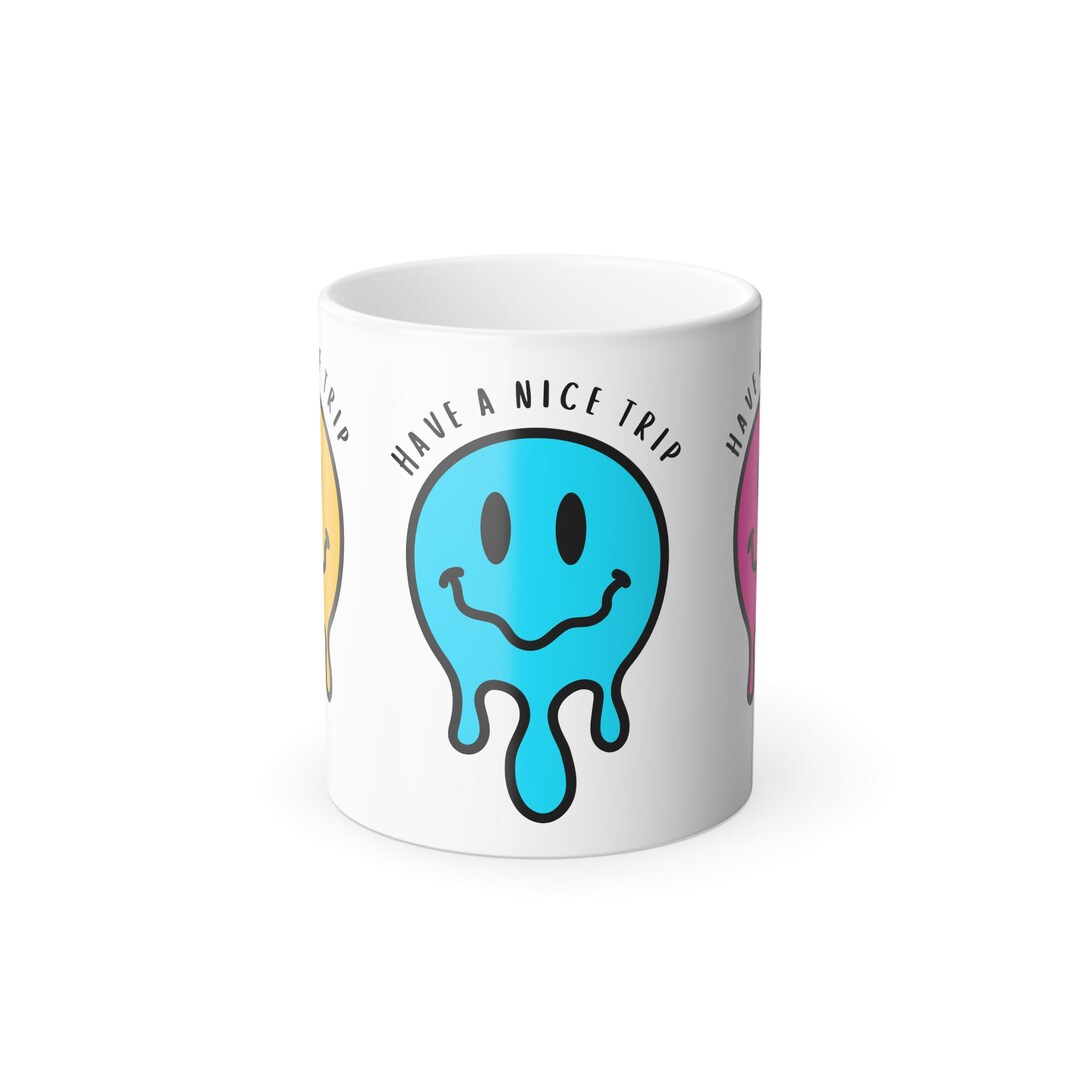 Colorful Have a Nice Trip Smiley Mug Trippy Mug Smiley Face Mug Color ...