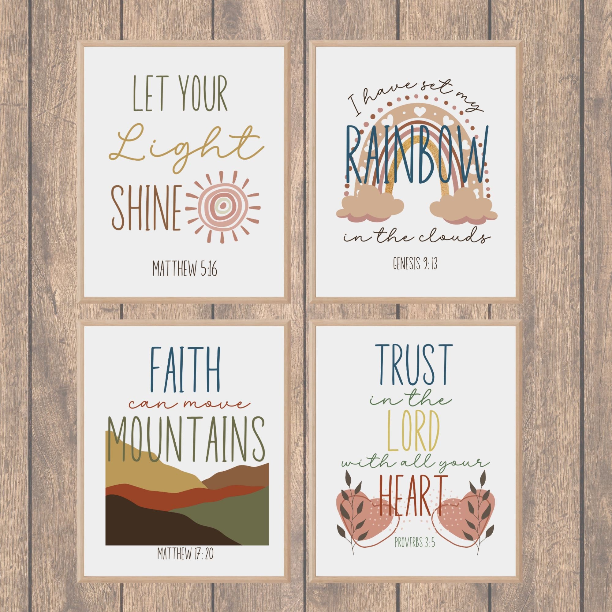 Bible Verse Printable Wall Art Bundle Kids Faith Scripture Poster ...