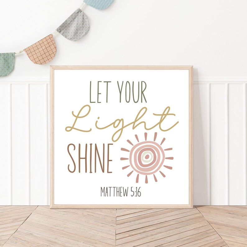 Christian Bible Verse Download Let Light Shine Printable Wall Art for ...