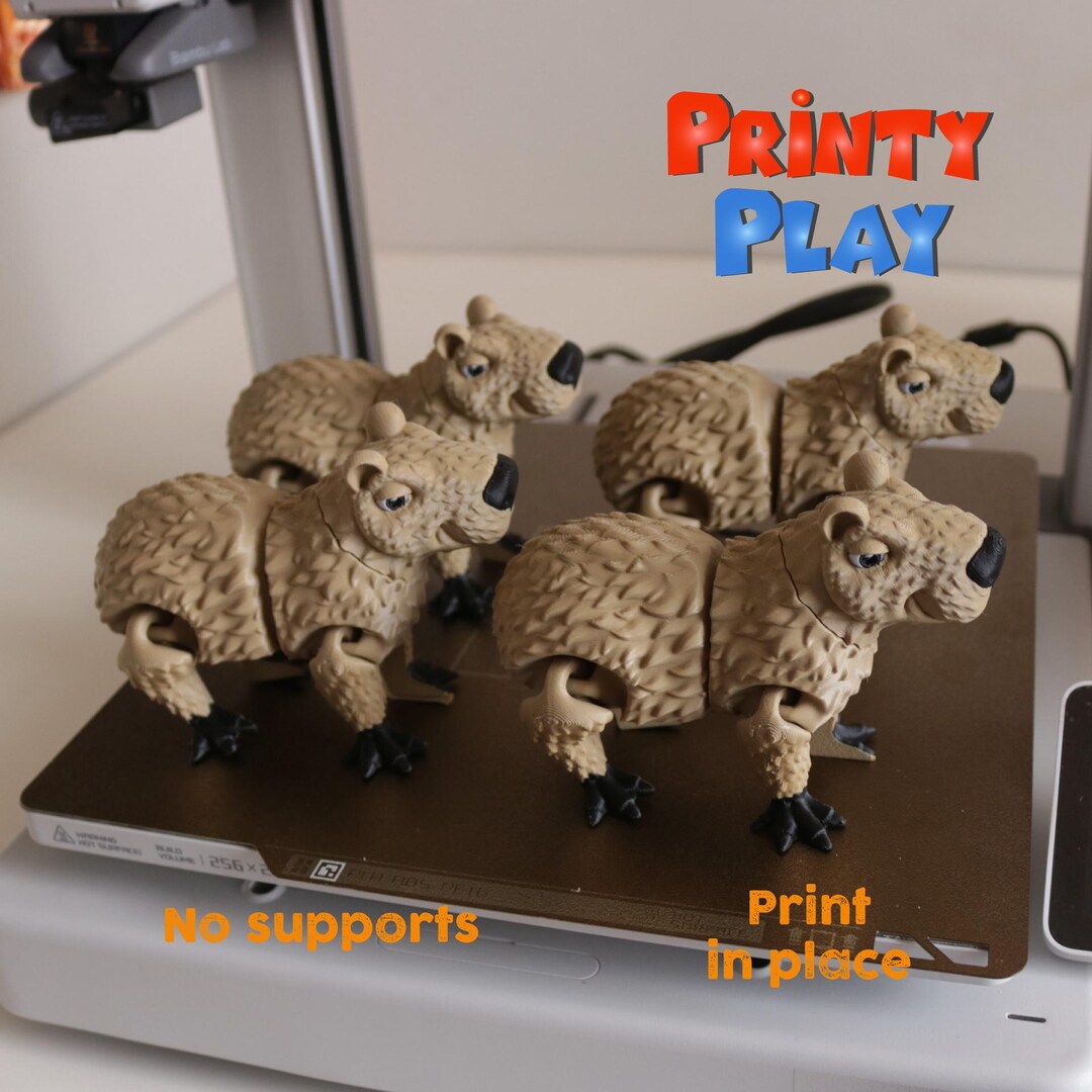 Cute Flexi Capybara - STL for 3d Printing - Etsy