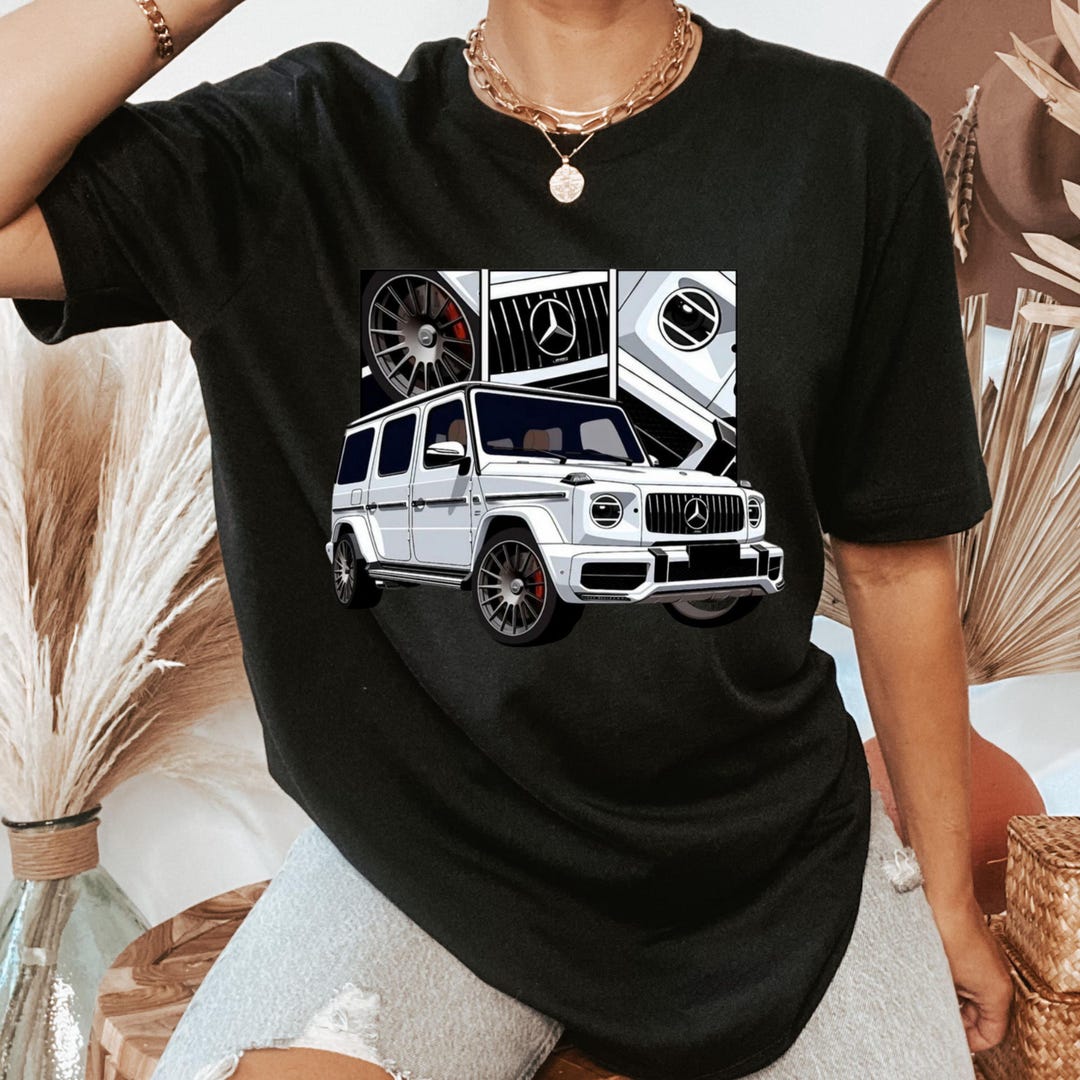 Mercedes-benz White T-shirt Apparel Unique, Mercedes G-wagon T-shirt ...