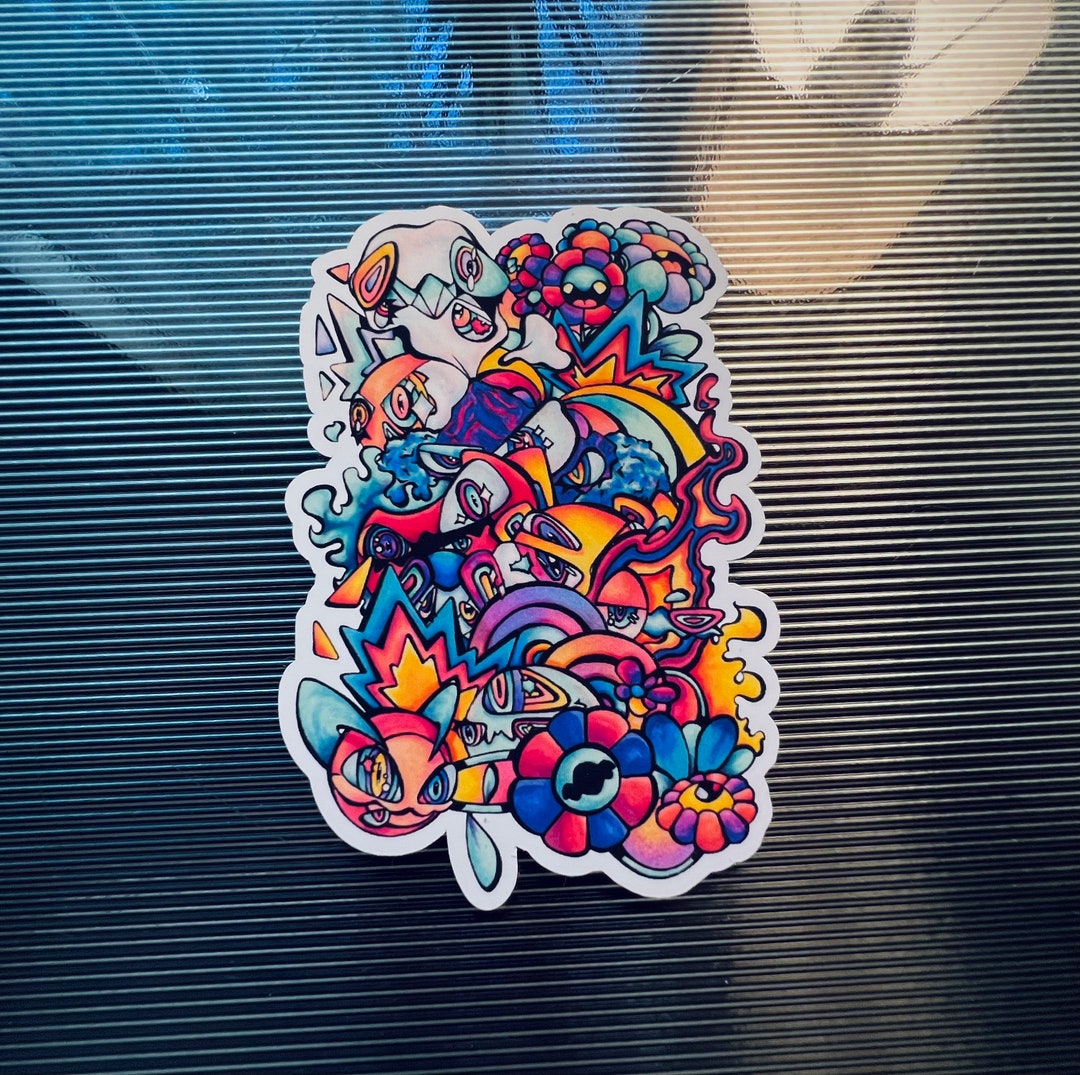 Colorful Art Stickers, Matte Vinyl Original Colorful Pop Art Stickers ...